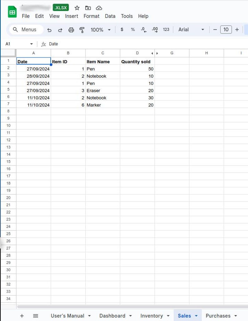 Inventory Tracking Template Excel & Google Sheets Compatible Easy-to ...