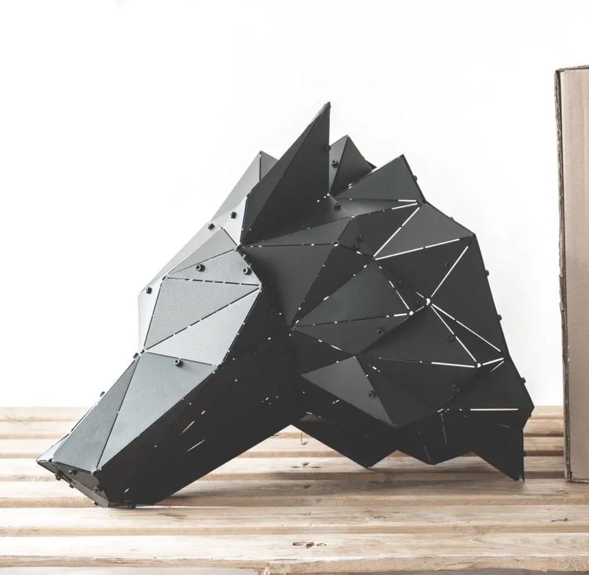 WOLF 3D Geometric Metal Wolf Head Wall Decor - Etsy