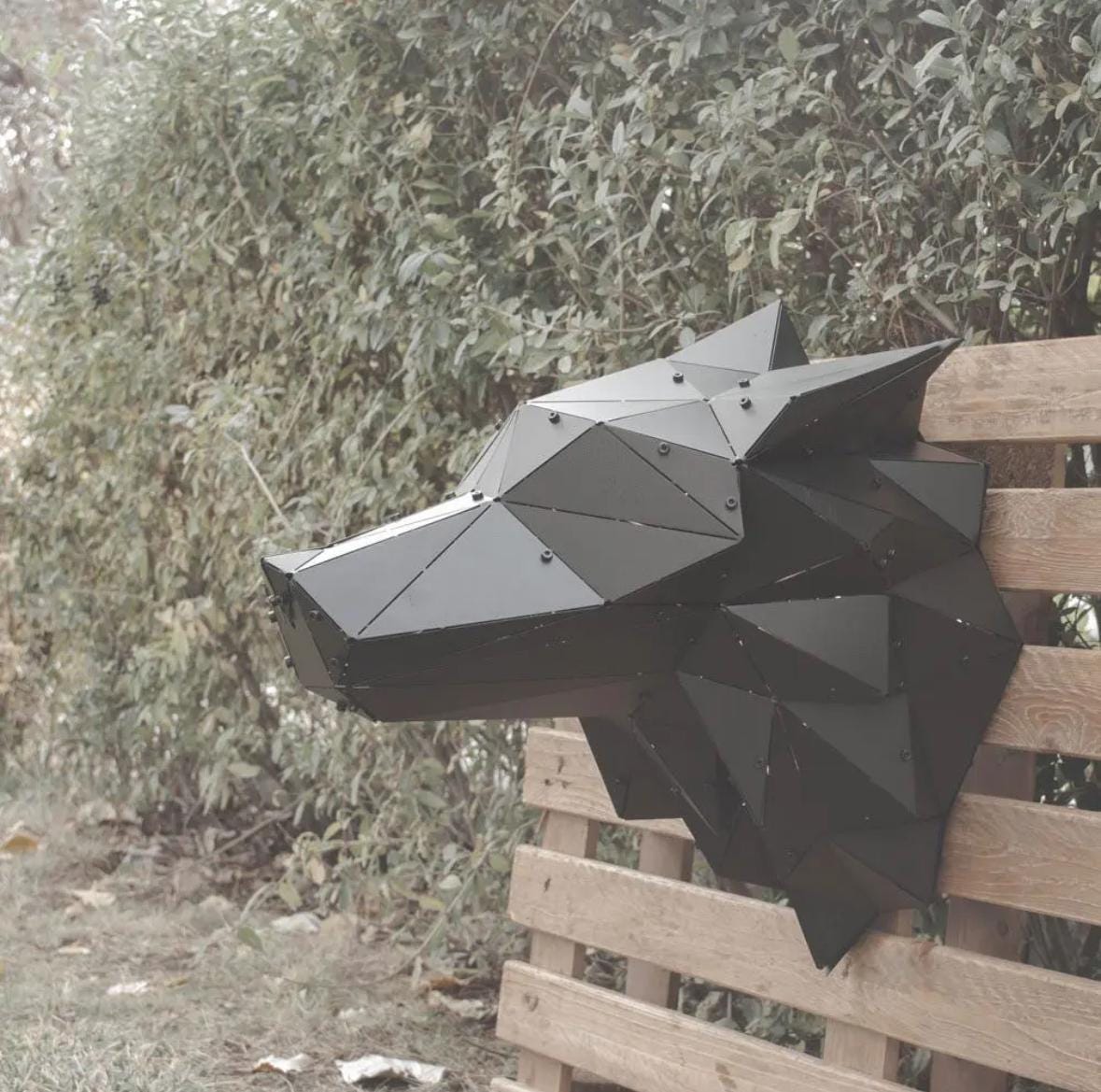 WOLF 3D Geometric Metal Wolf Head Wall Decor - Etsy