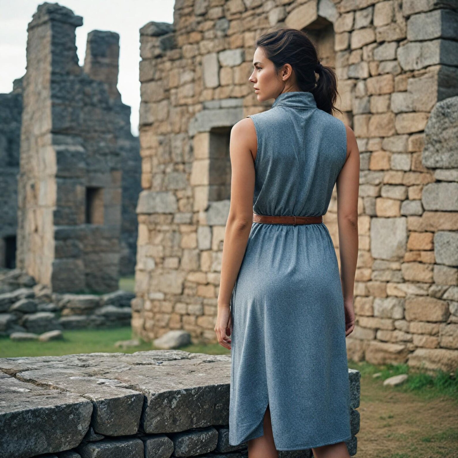 Medieval Simple Minimalistic Dress Sleeveless Renaissance Cosplay Tunic ...