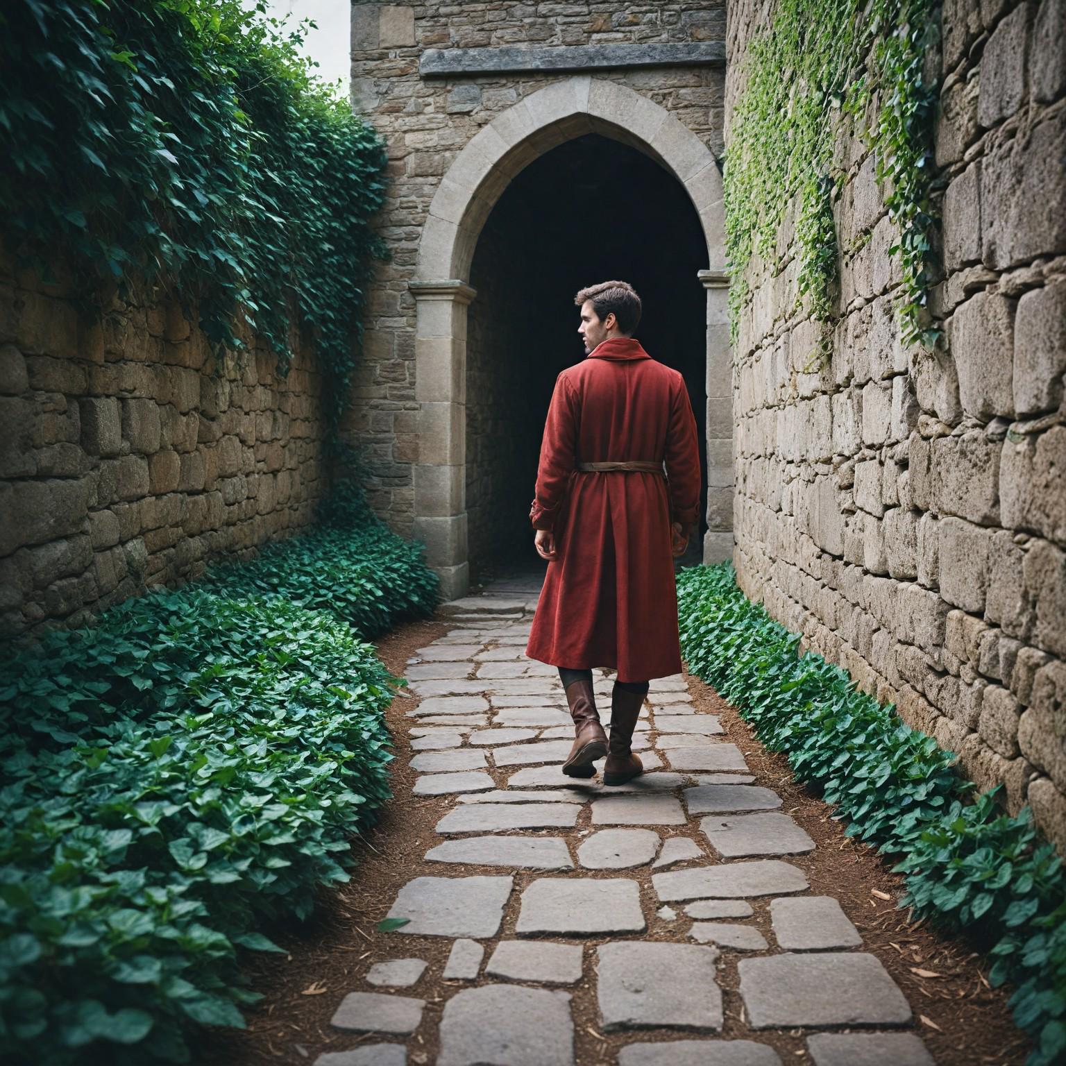 Red Medieval Tunic for Men Renaissance Peasant Vintage Robe Historical ...