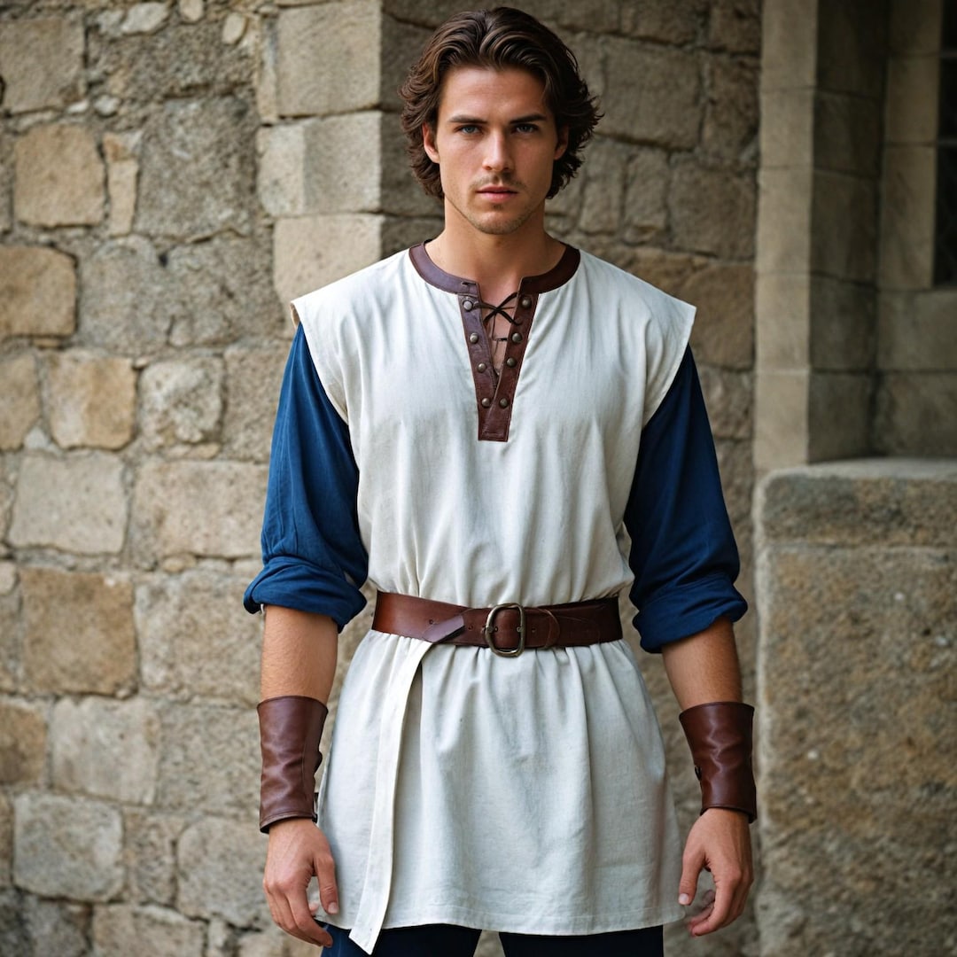 Medieval Knight Tunic Costume Renaissance Faire Mens Outfit Classic ...