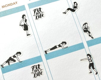 8 Body Measurements Planner Stickers, Wellness Planner Stickers, Gym ...