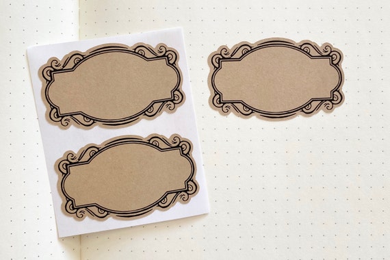 Scroll Kraft Labels Blank Rectangle Label Functional Sticker - Etsy