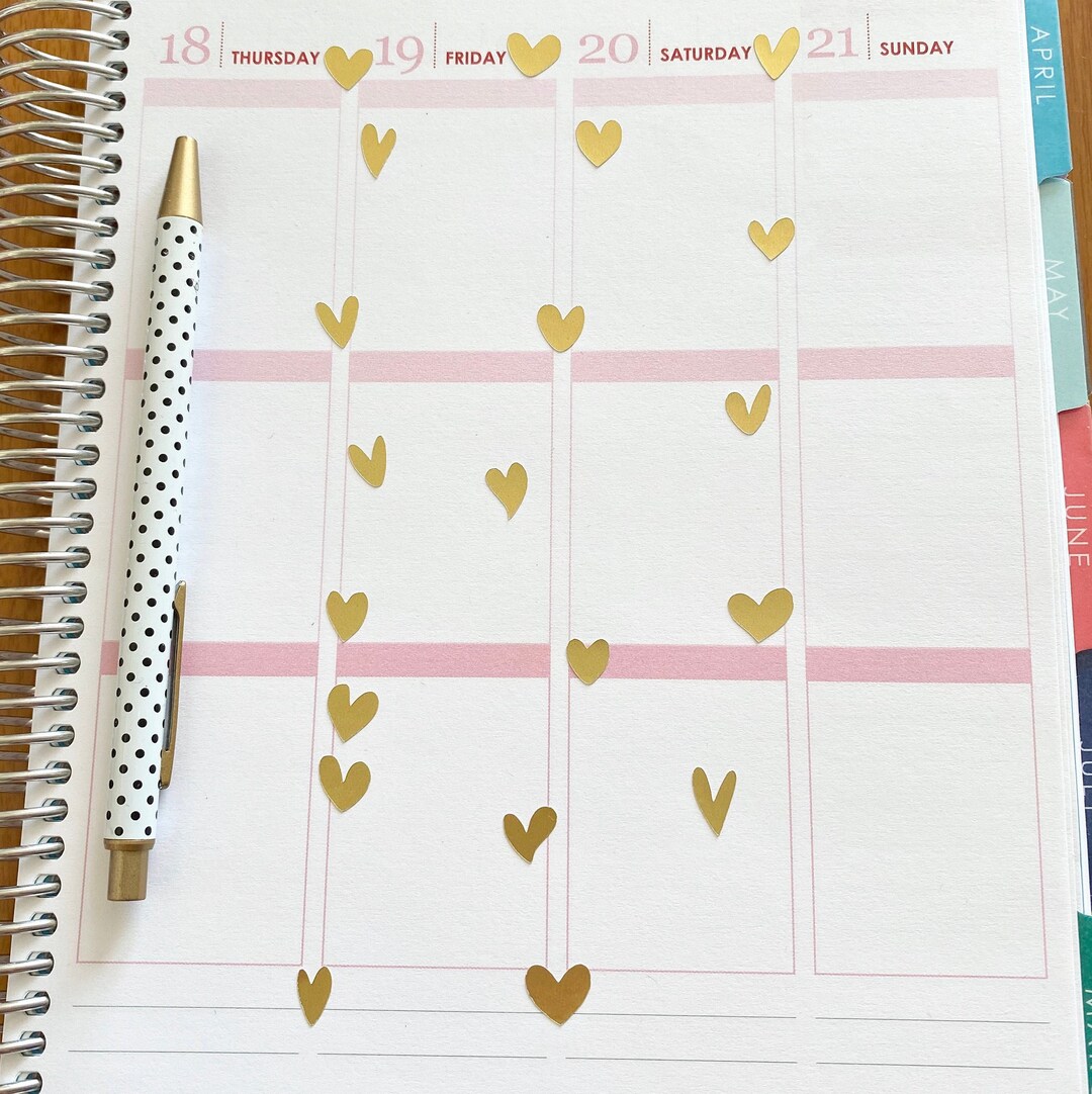 Shiny Gold Heart Stickers Mini Heart Sticker Journal Foil - Etsy
