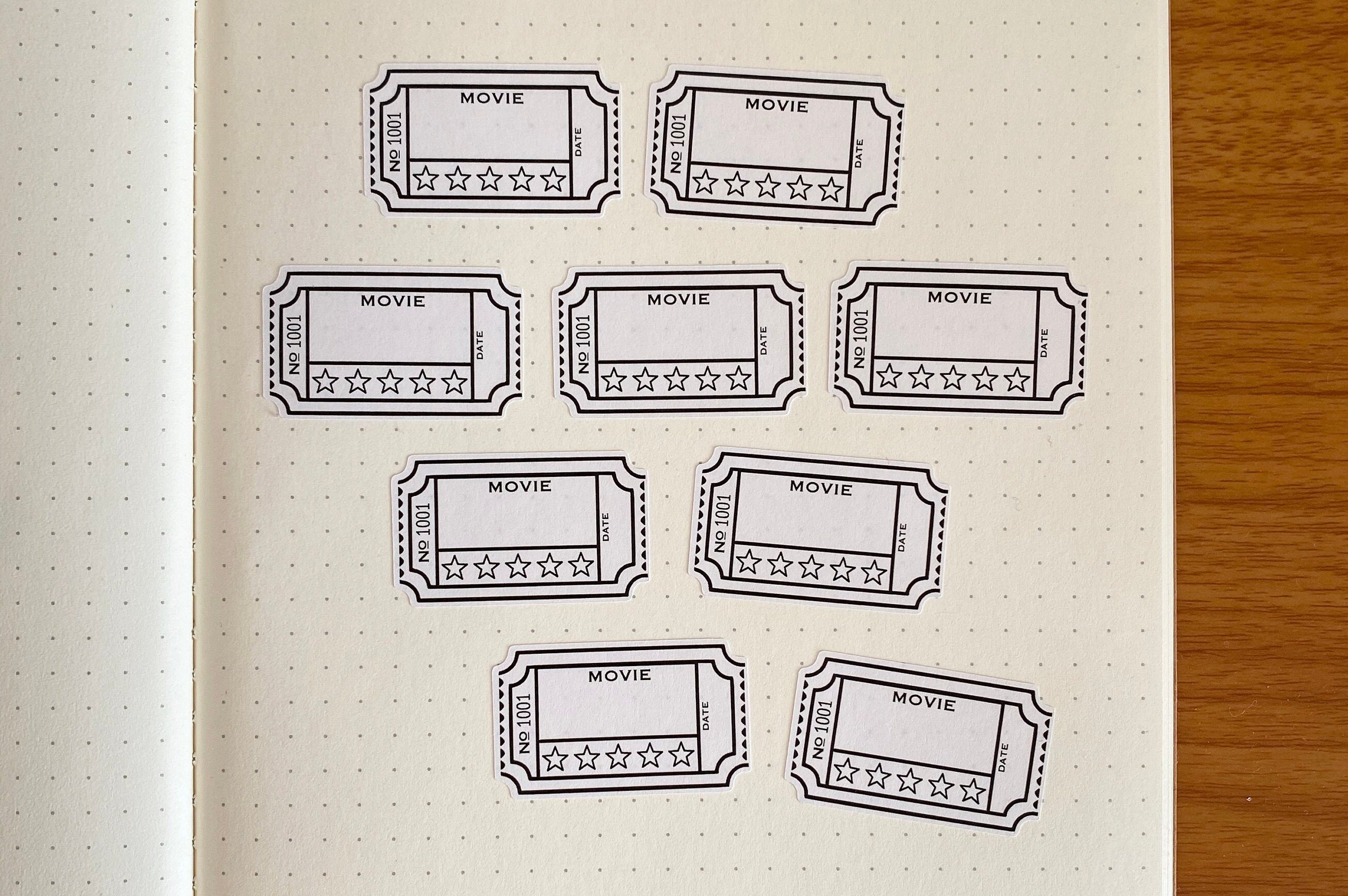 Movie Ticket Sticker Label Movie Tracker Movie Sticker - Etsy