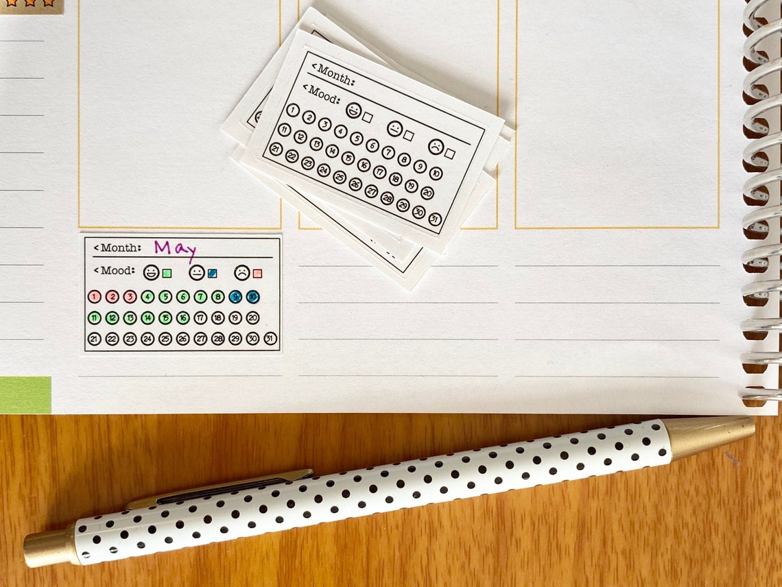 Mood Sticker Planner Mood Tracker Sticker Bullet Journal | Etsy