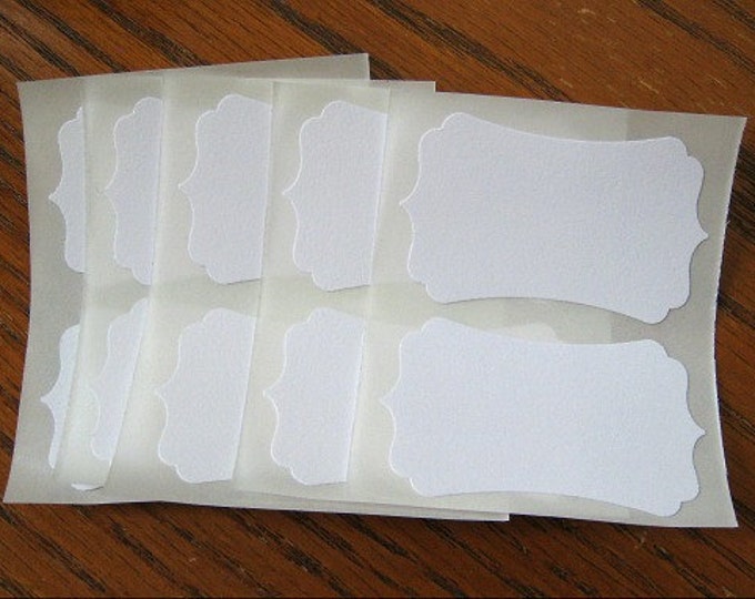 White Blank Labels Sticker Rectangle Bracket - Etsy