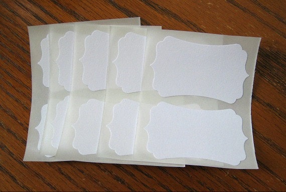 White Blank Labels Sticker Rectangle Bracket - Etsy