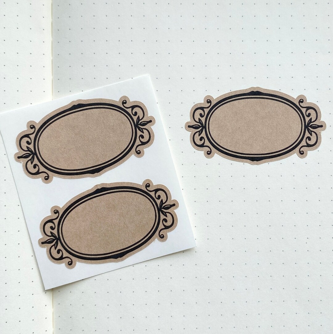 Oval Sticker Label, Oval Kraft Label. Brown Kraft Sticker Labels, Book ...