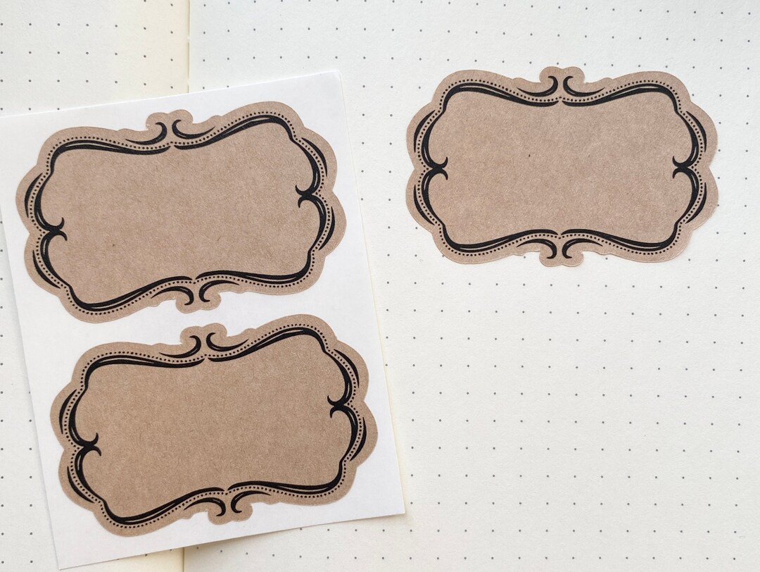 Flourish Kraft Labels Blank, Kraft Sticker Label, Brown Kraft Labels ...