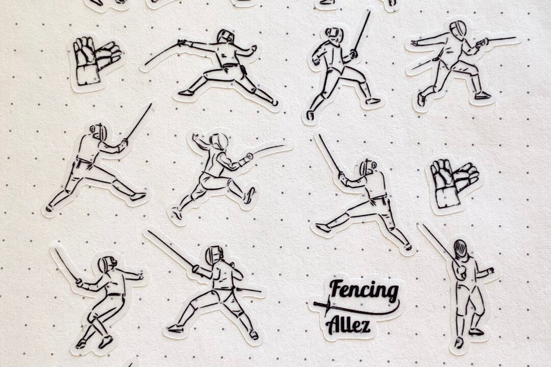 Fencing Stickers, Fencing Sport Sticker, Fencing Planner Stickers ...