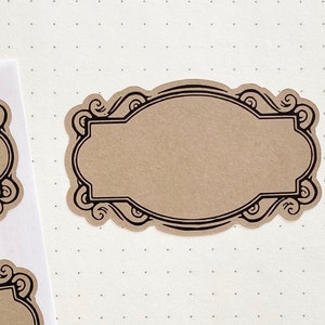 Scroll Kraft Labels Blank, Rectangle Label, Kraft Sticker Labels, Jar ...