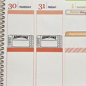 Movie Log Sticker, Vintage Ticket Sticker, Movie Planner Sticker ...