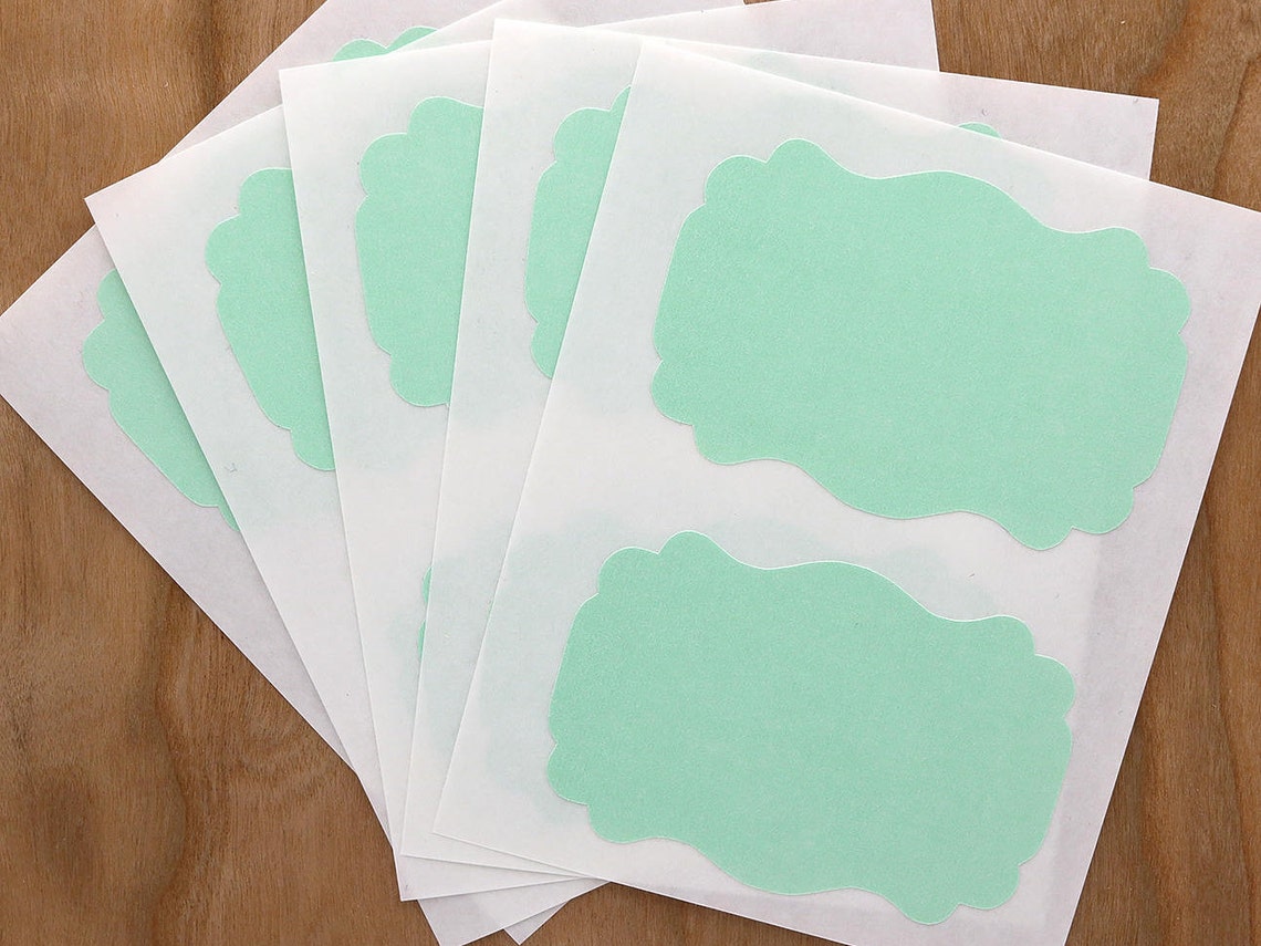 Pastel Green Labels Blank Rectangle Flourish | Etsy