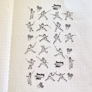 Fencing Stickers, Fencing Sport Sticker, Fencing Planner Stickers ...