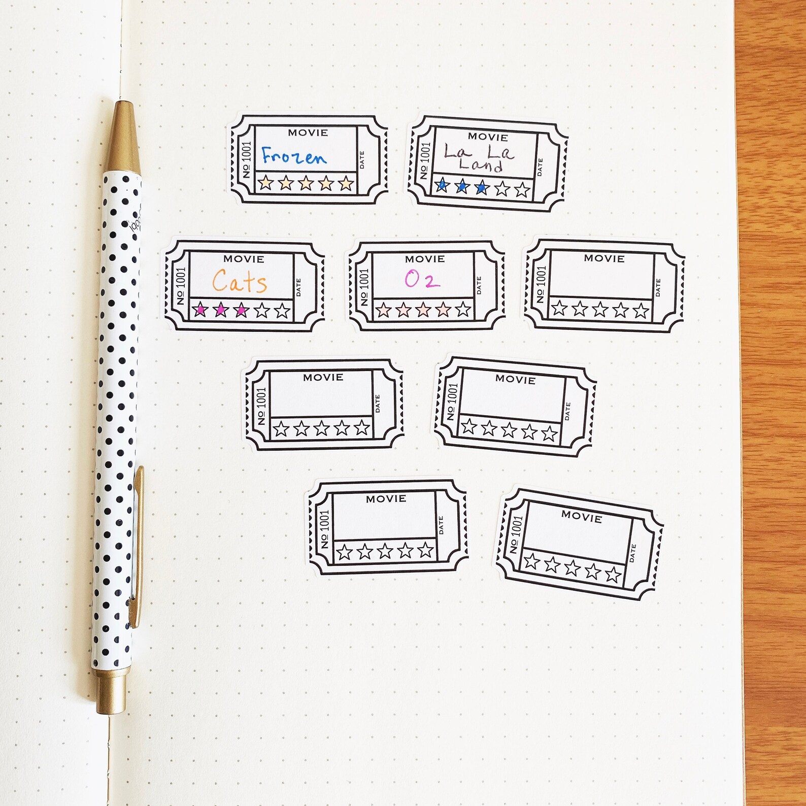 Movie Ticket Sticker Label Movie Tracker Movie Sticker - Etsy