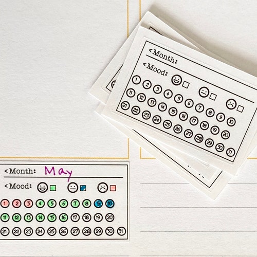 Mood Sticker Planner Mood Tracker Sticker Bullet Journal | Etsy