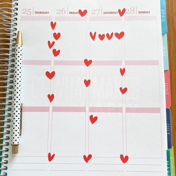 Red Heart Sticker Love Red Heart Journal Sticker Mini Red | Etsy