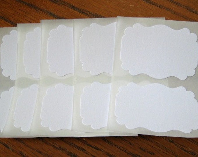 White Blank Labels Stickers Flourish Custom - Etsy