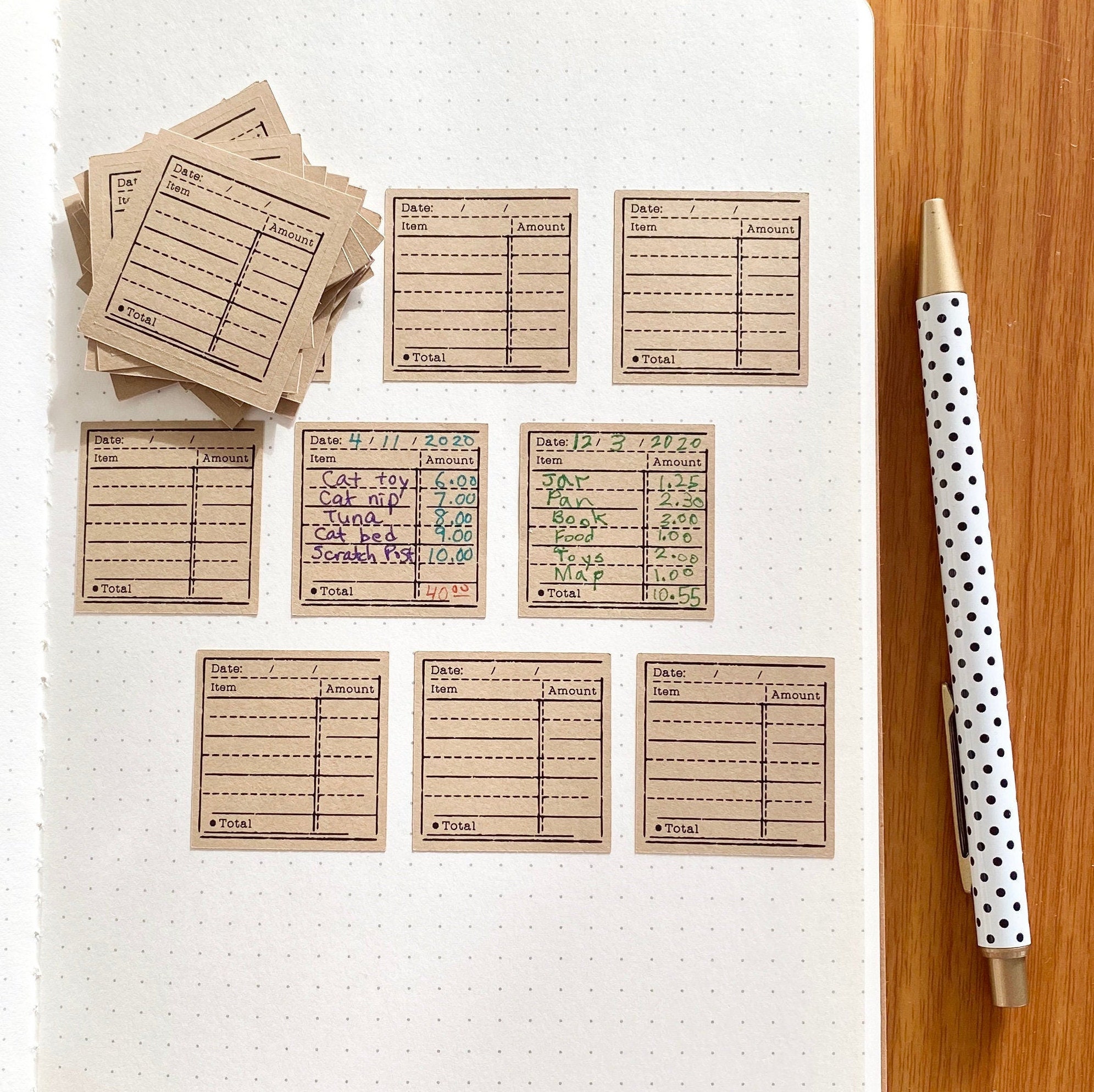 Daily Spending Tracker Sticker Kraft Budget Planner Label - Etsy