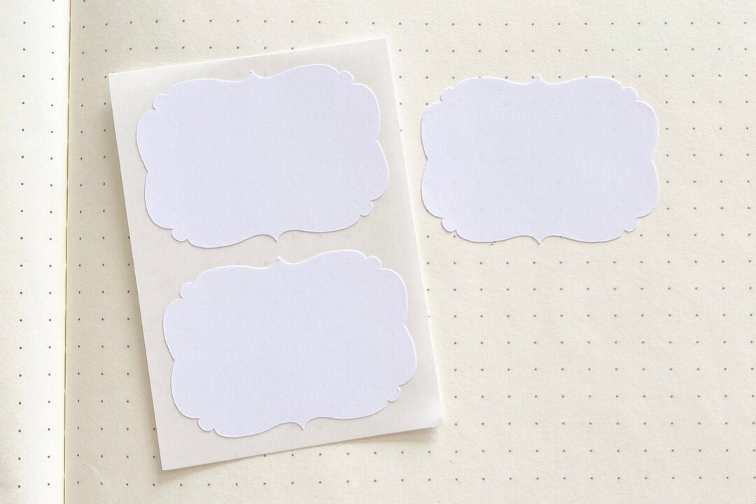 White Blank Labels Sticker Rectangle Fancy Flourish - Etsy
