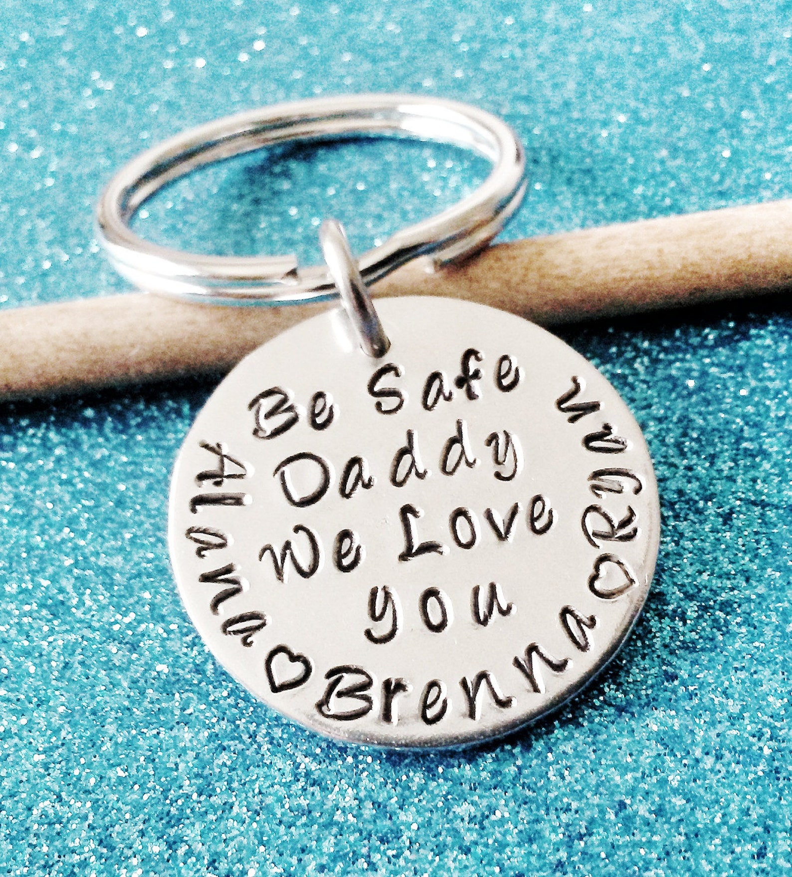 Fathers Day Gift From Kids Dad Keychain Be Safe Daddy - Etsy