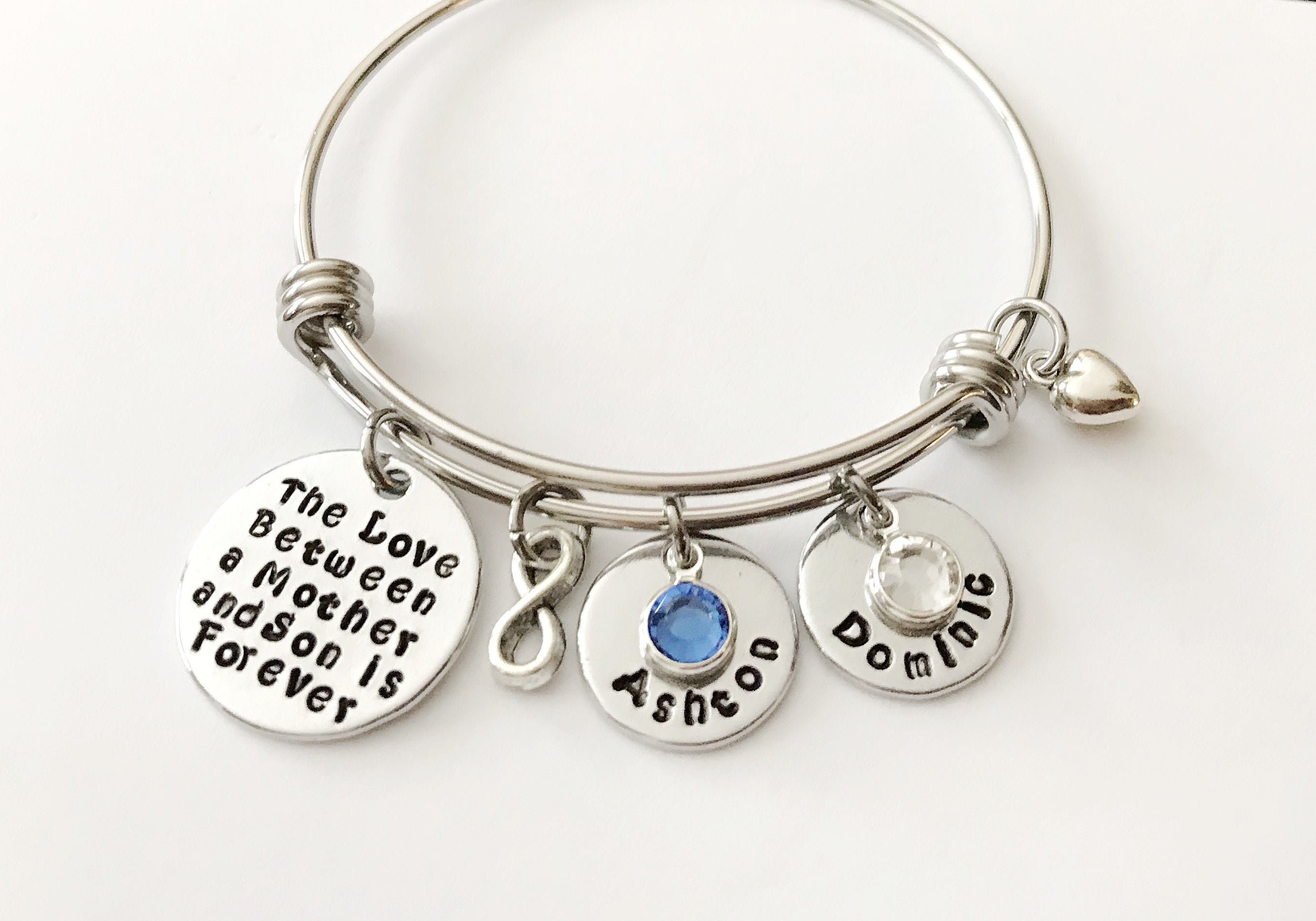 The love between a mother and son is forever bracelet store