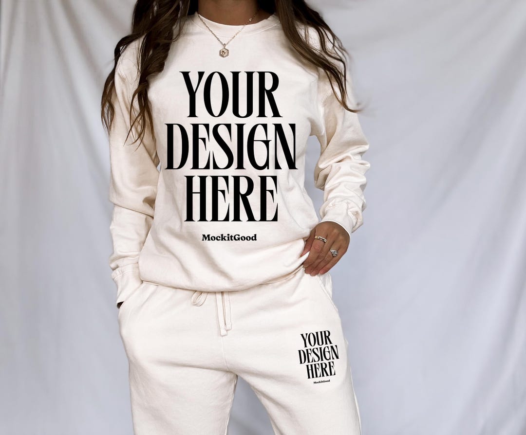 Ivory Comfort Colors 1469 Sweatpants Mockup Comfort Colors CC1469 Sweat ...