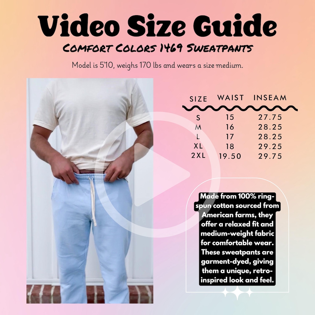 Comfort Colors 1469 Video Size Chart 1466 Sweatshirt Video Size Chart ...