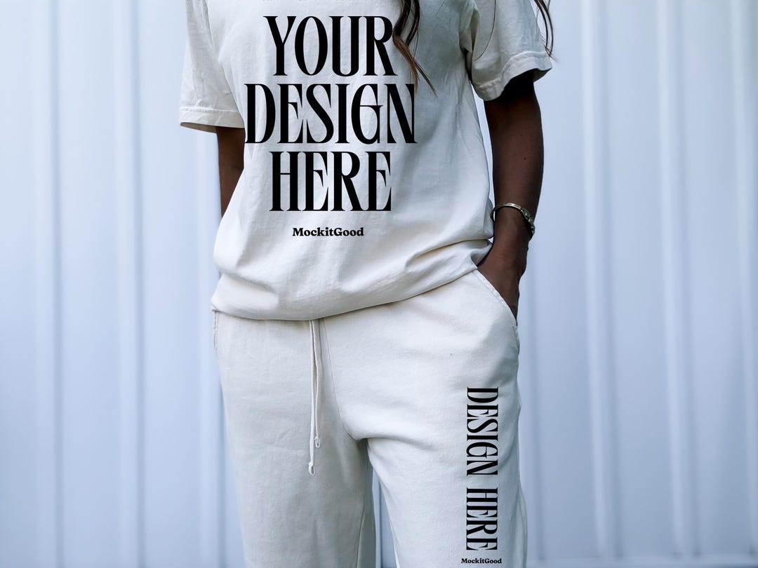 Ivory Comfort Colors 1469 Sweatpants Mockup Comfort Colors CC1469 Sweat ...