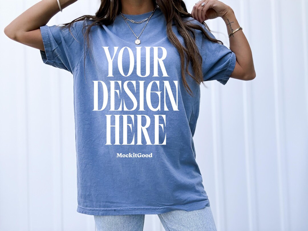 Comfort Colors Blue Jean C1717 T-shirt Mockup Comfort Colors T Shirt ...