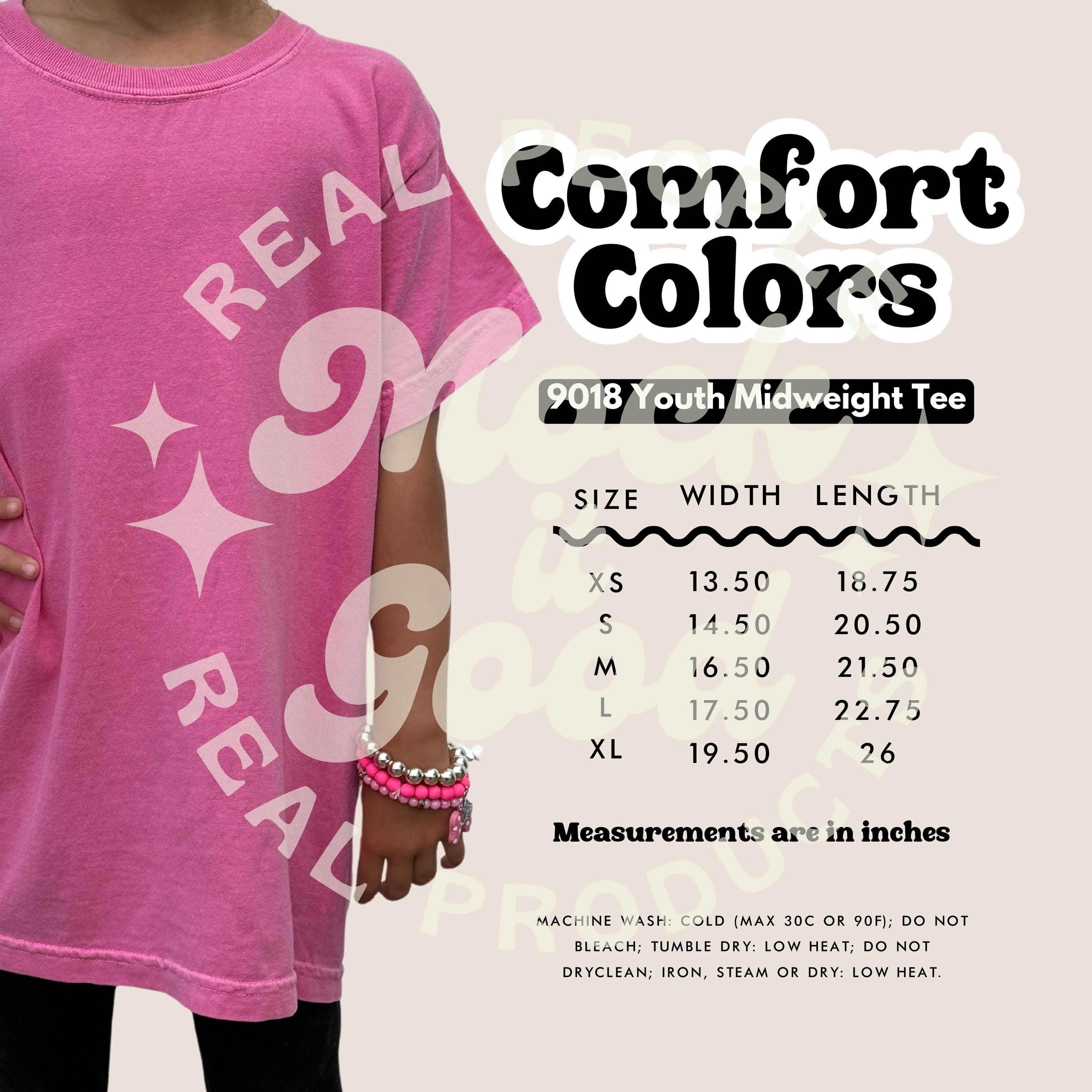 9018 Size Chart Comfort Colors Youth Size Chart 9018 Youth Size Chart ...