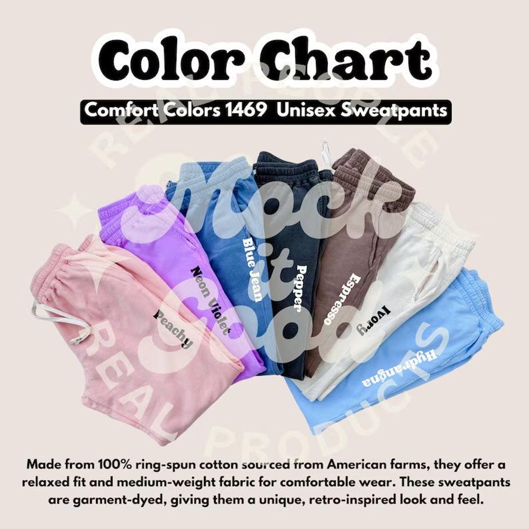 1469 Color Chart Comfort Colors 1469 Sweatpants Color Chart Comfort ...