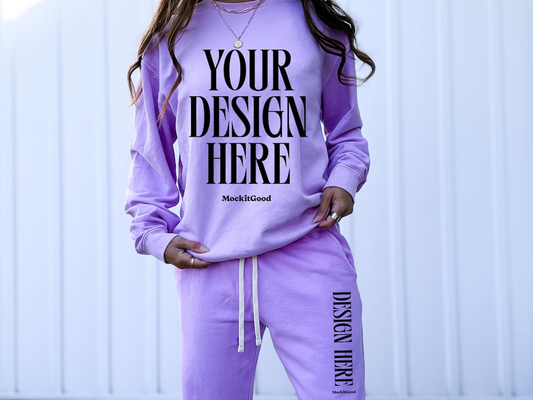 Neon Violet Comfort Colors 1469 Sweatpants Mockup Comfort Colors CC1469 ...