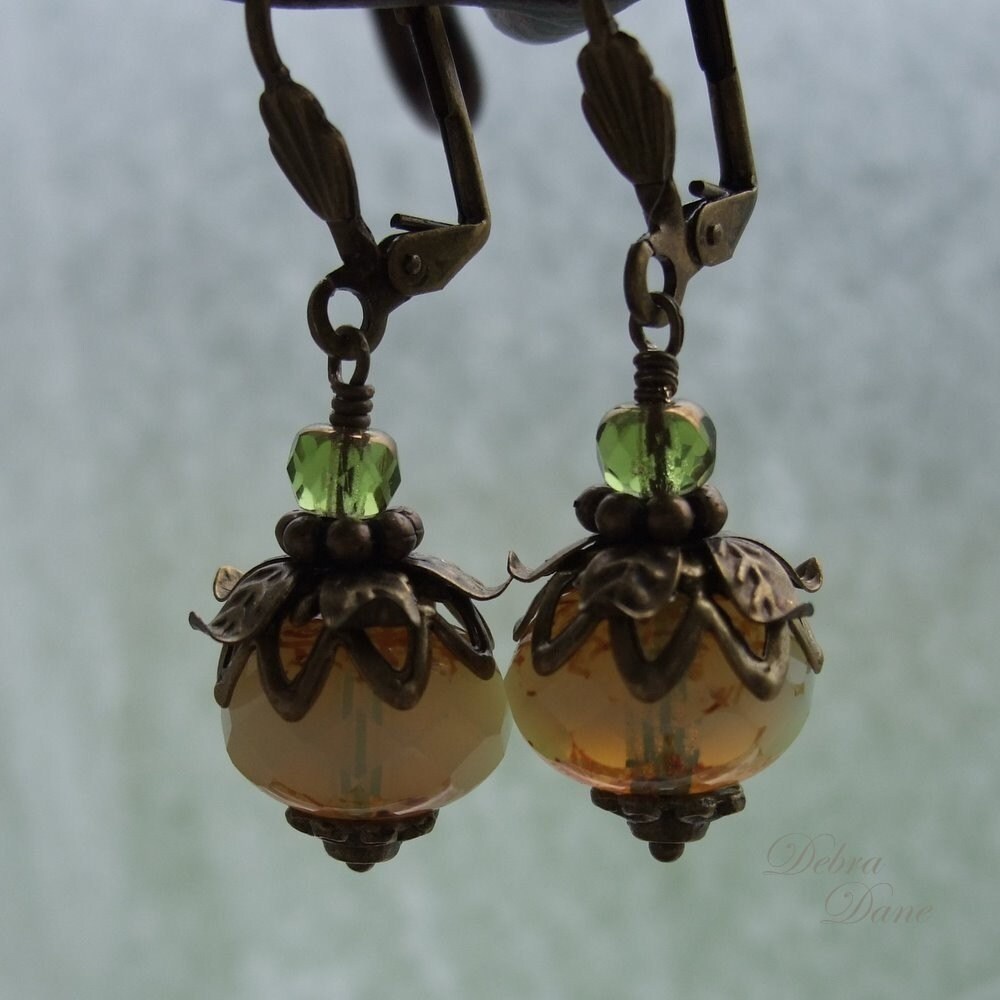 Moss Green Earrings Earthy Organic Woodsy Natural Pearl Onion - Etsy