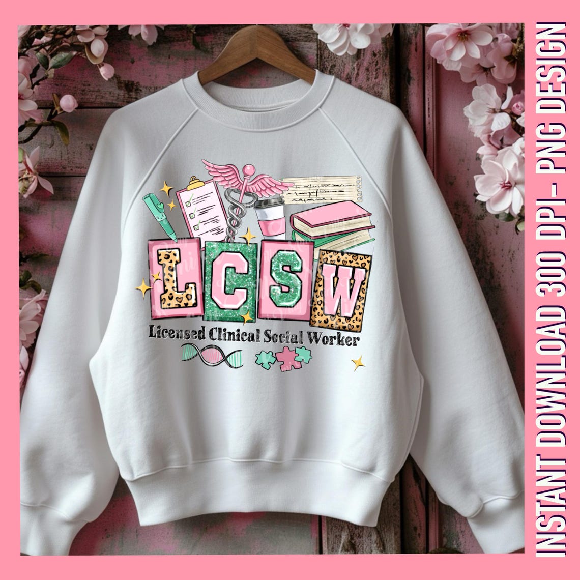 LCSW Shirt Design PNG: Licensed Clinical Social Worker Download - Etsy