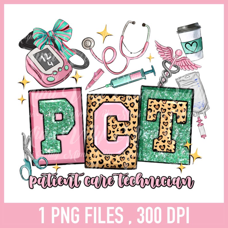 Patient Care Technician PNG: Nurse Life Illustration (digital Download ...