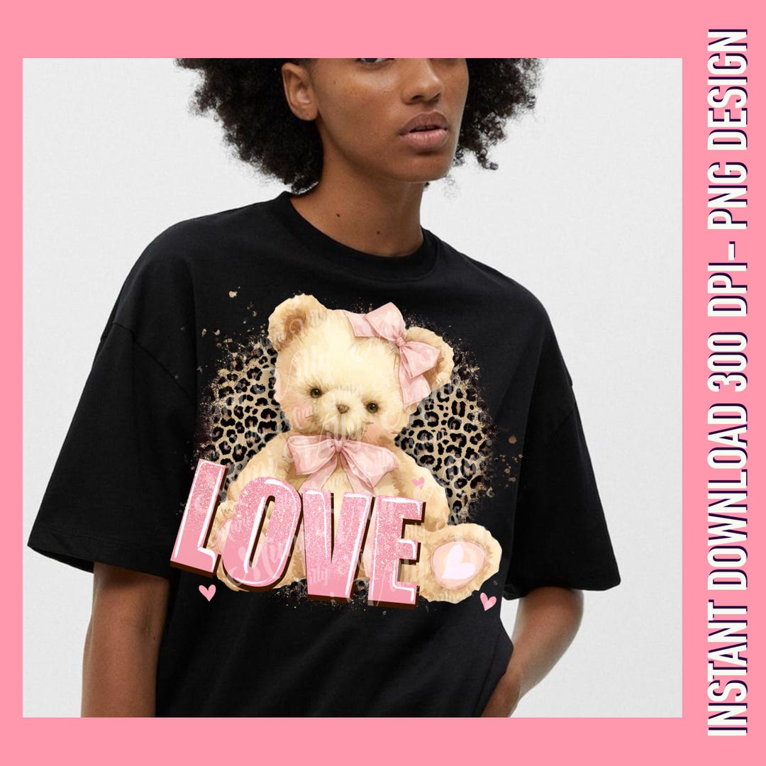 Leopard Teddy Bear Love PNG, Valentine's Day Gift (digital Download) - Etsy