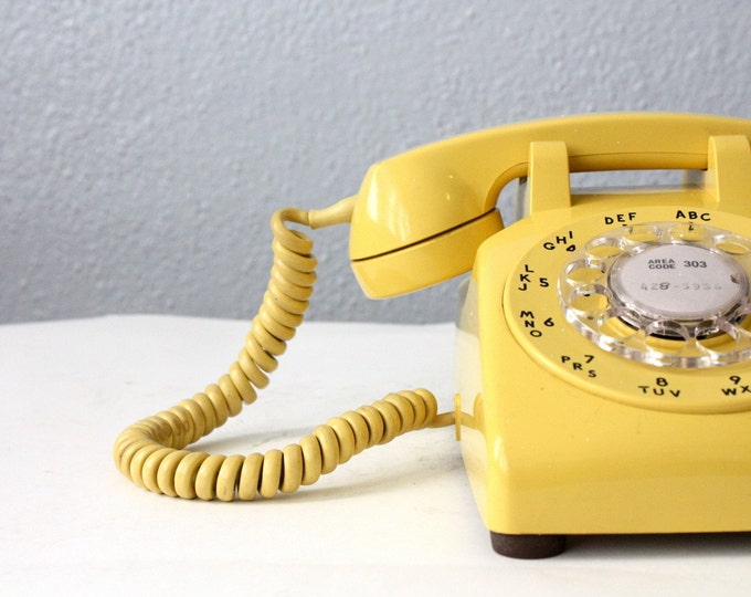 Sunshine Yellow Rotary Phone reserved for Jessyq - Etsy