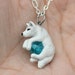 Dainty White Wolf Necklace With Custom Color Gem - Etsy