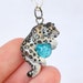 Snow Leopard Necklace With Custom Color Gem Pendant Charm - Etsy