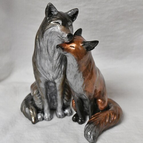 Wolf and Fox Love Necklace Cuddle | Etsy