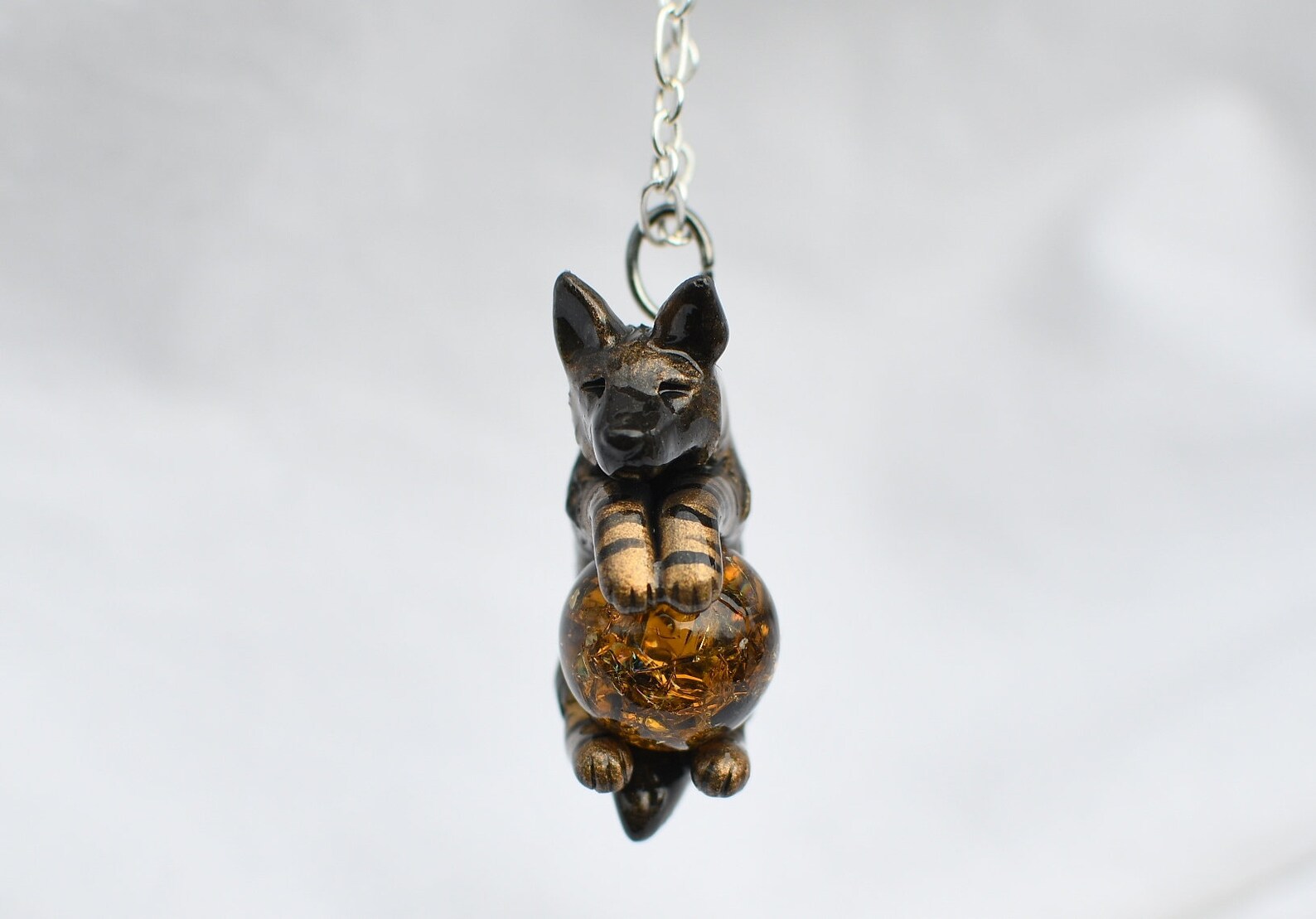 Brown Hyena Necklace With Custom Color Gem | Etsy
