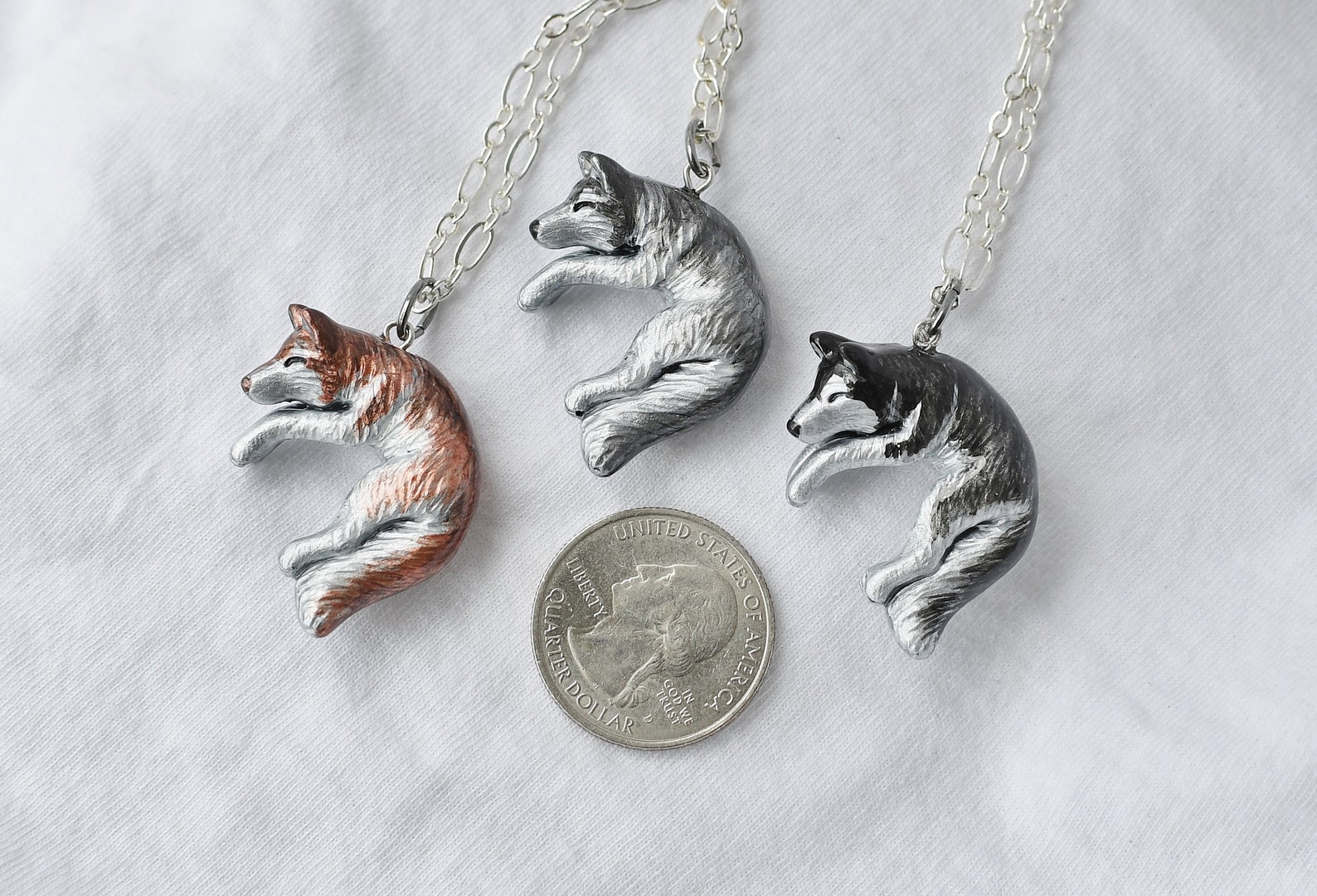 Cuddling Husky Couples Necklaces Interlocking Love His and Hers - Etsy