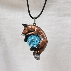 Red Fox Necklace Pendant With Custom Color Gem - Etsy