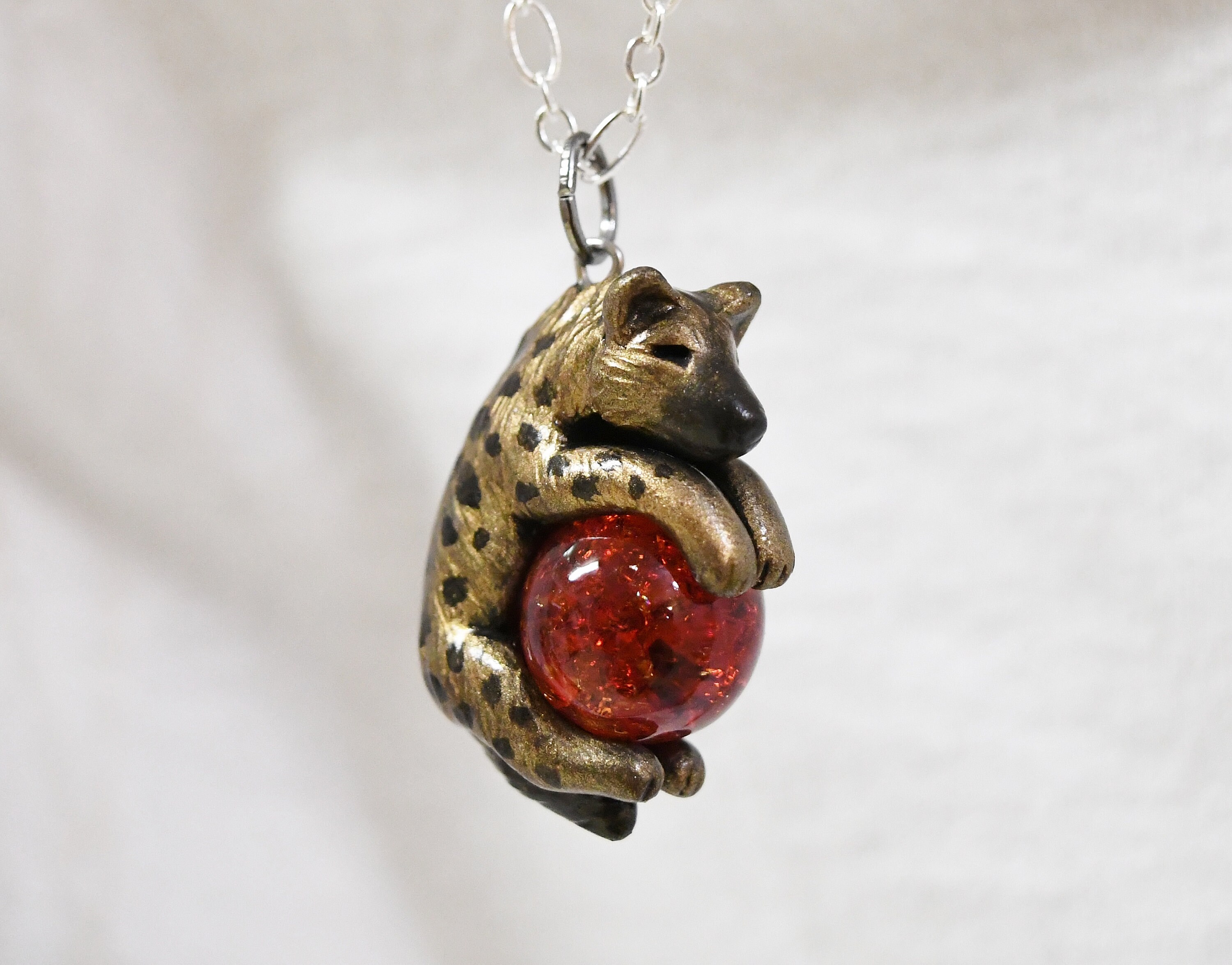 Hyena Necklace With Custom Color Gem | Etsy