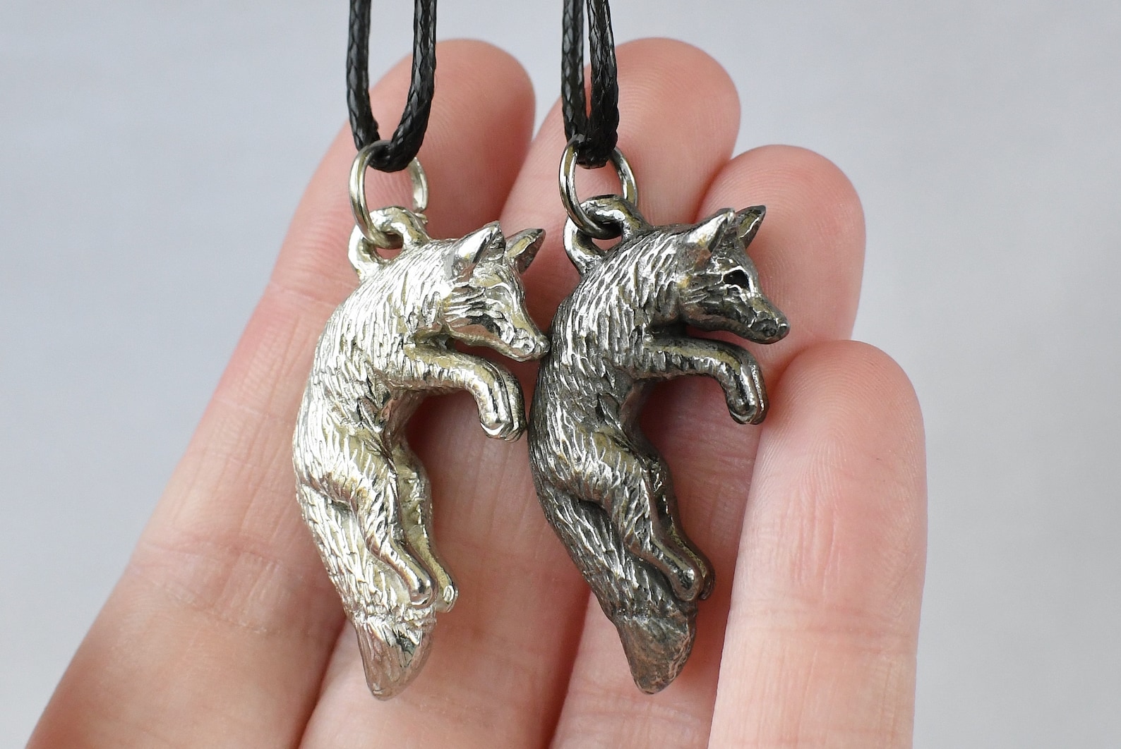 Pewter Fox Couples Necklaces Love Heart Kissing Couple - Etsy