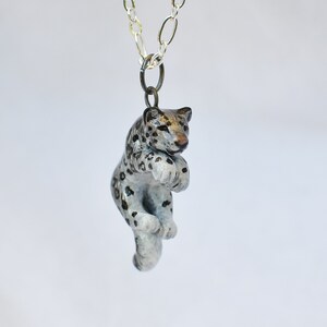 Snow Leopard Necklace Pendant Charm - Etsy