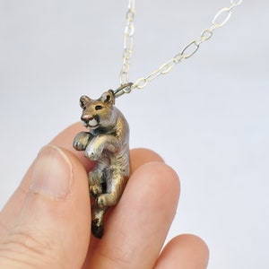 Cougar Necklace Mountain Lion Pendant Puma Charm - Etsy